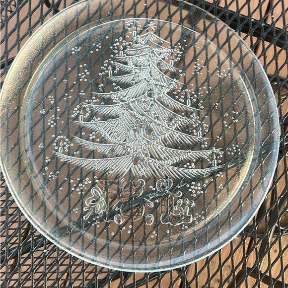 Accents | Clear Glass Christmas Tree Plate By Duralax 13 Inches Round ...